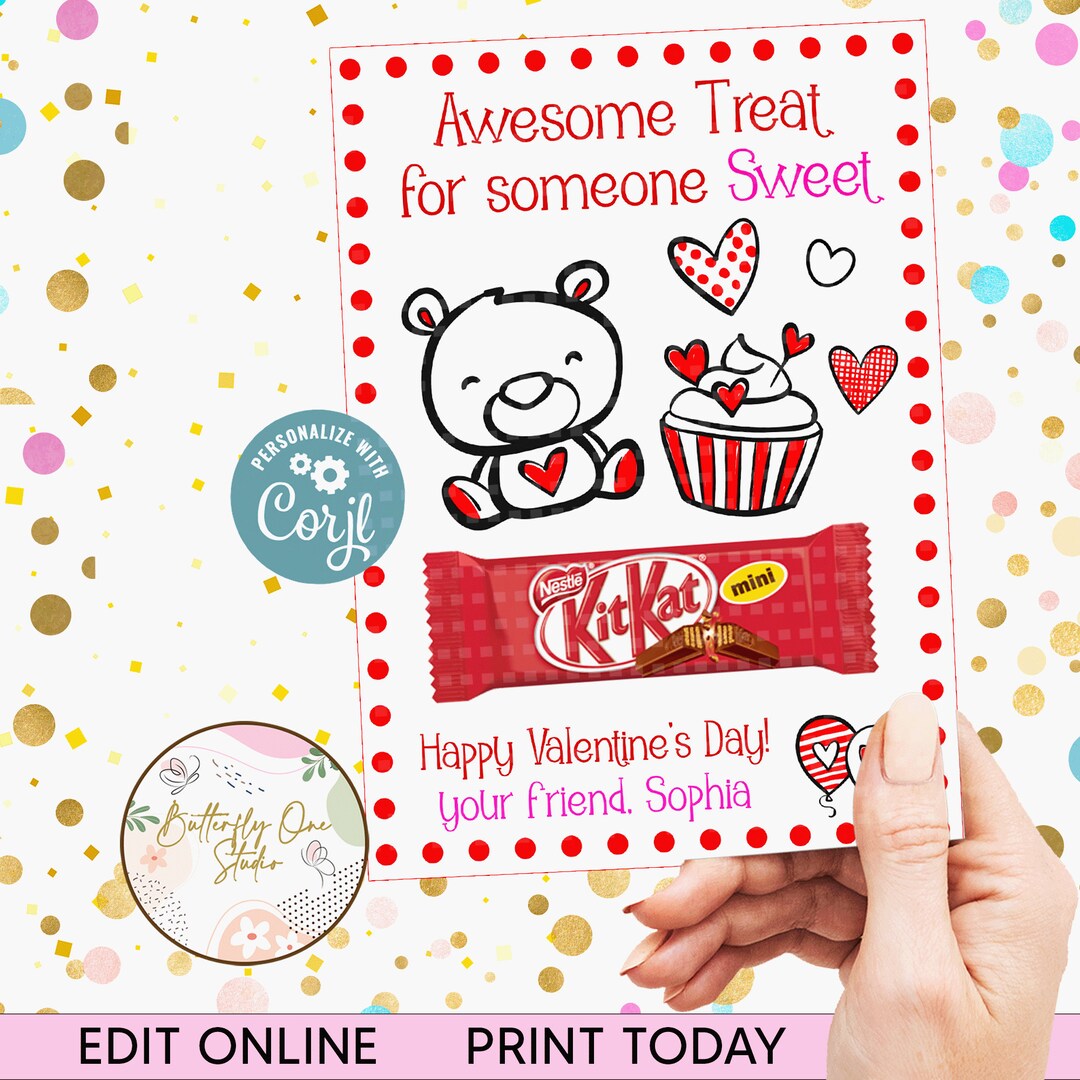 Printable Valentines Cute Bear Gift Card, Valentines Bear Exchange Gift ...