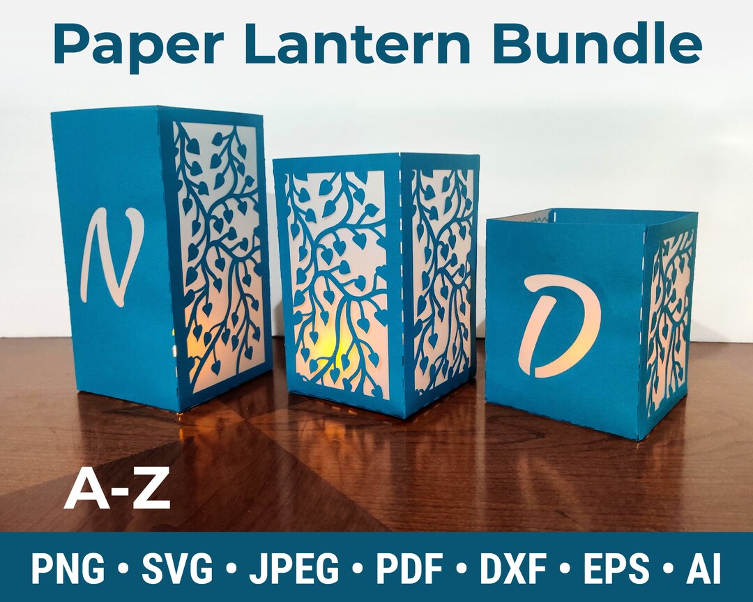 Alphabet Lantern SVG, 3D Lantern Bundle, Alphabet Lantern Template ...