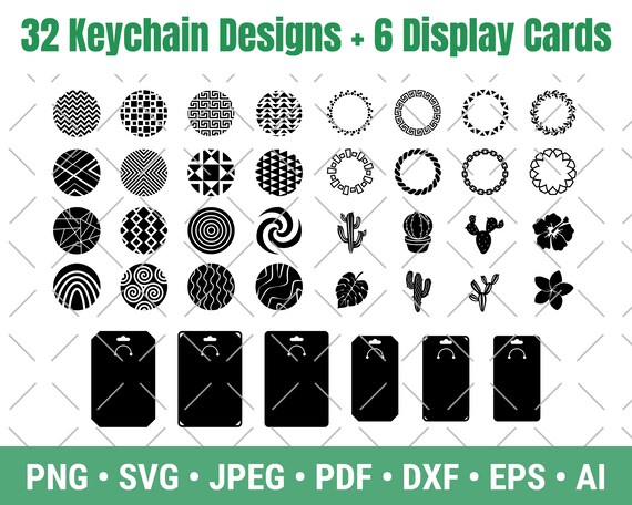 Keychain Svg Bundle With Display Cards Keychain SVG Keychain | Etsy
