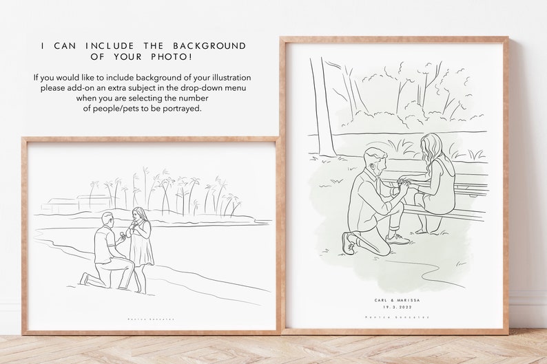 CUSTOM LINE DRAWING From Photo, Line Art Portrait, Custom Couple ...
