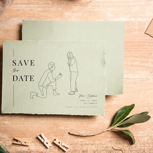 Custom SAVE THE DATE, Personalized Wedding Invitation, Couple Line Art ...