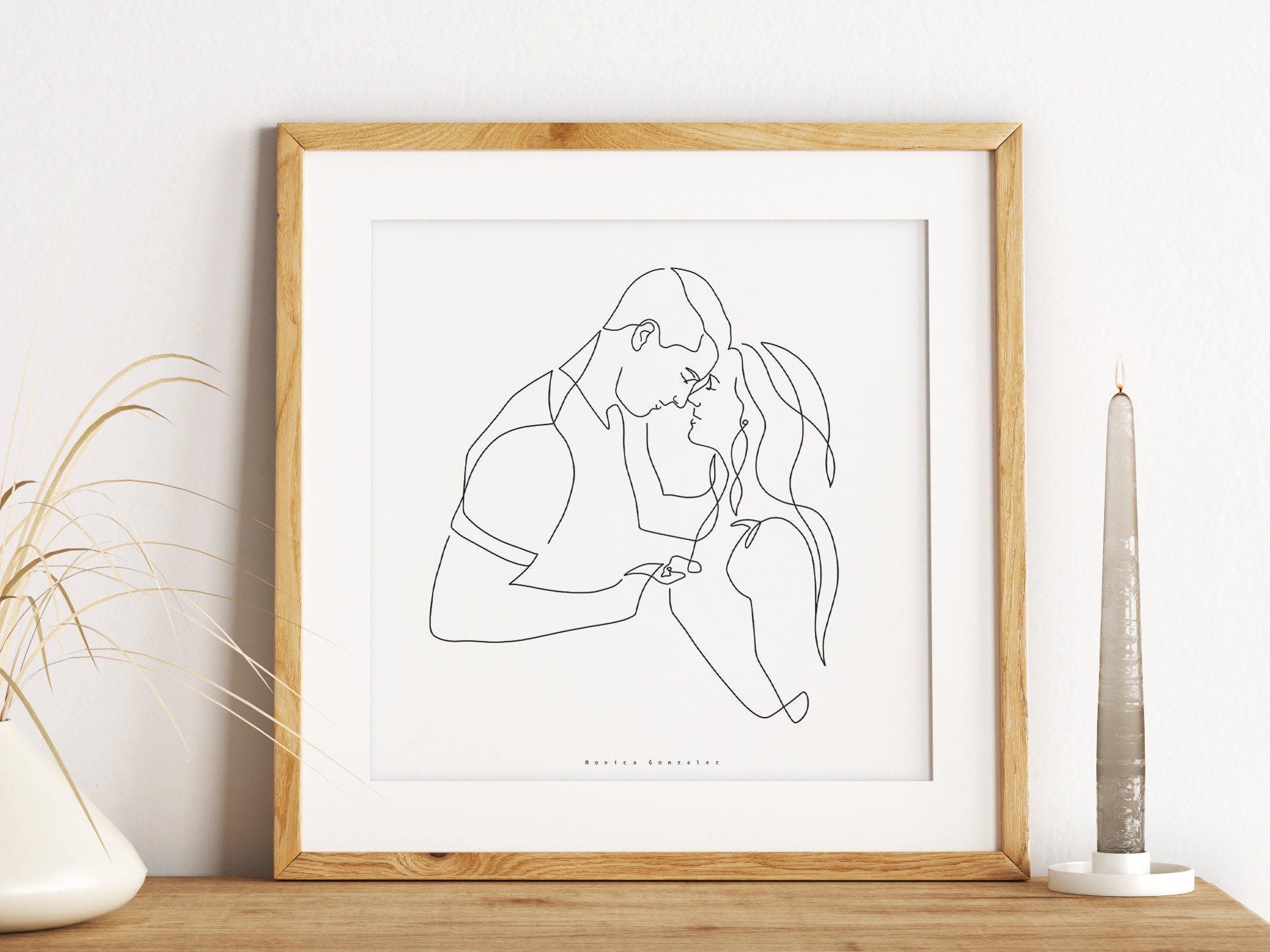 CUSTOM LINE PORTRAIT Line Art Illustration Personalized Line | Etsy ...