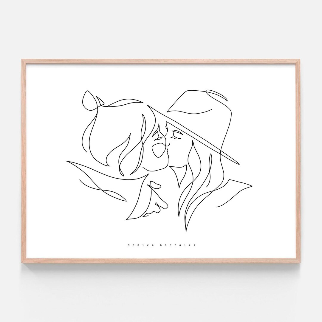 CUSTOM PORTRAIT, Personalised Line Drawing From Photo, Minimal Couple ...
