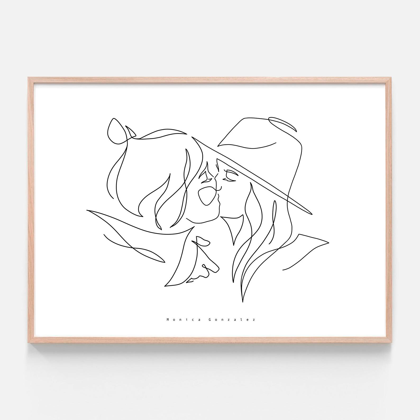 CUSTOM PORTRAIT Personalised Line Drawing From Photo Minimal - Etsy