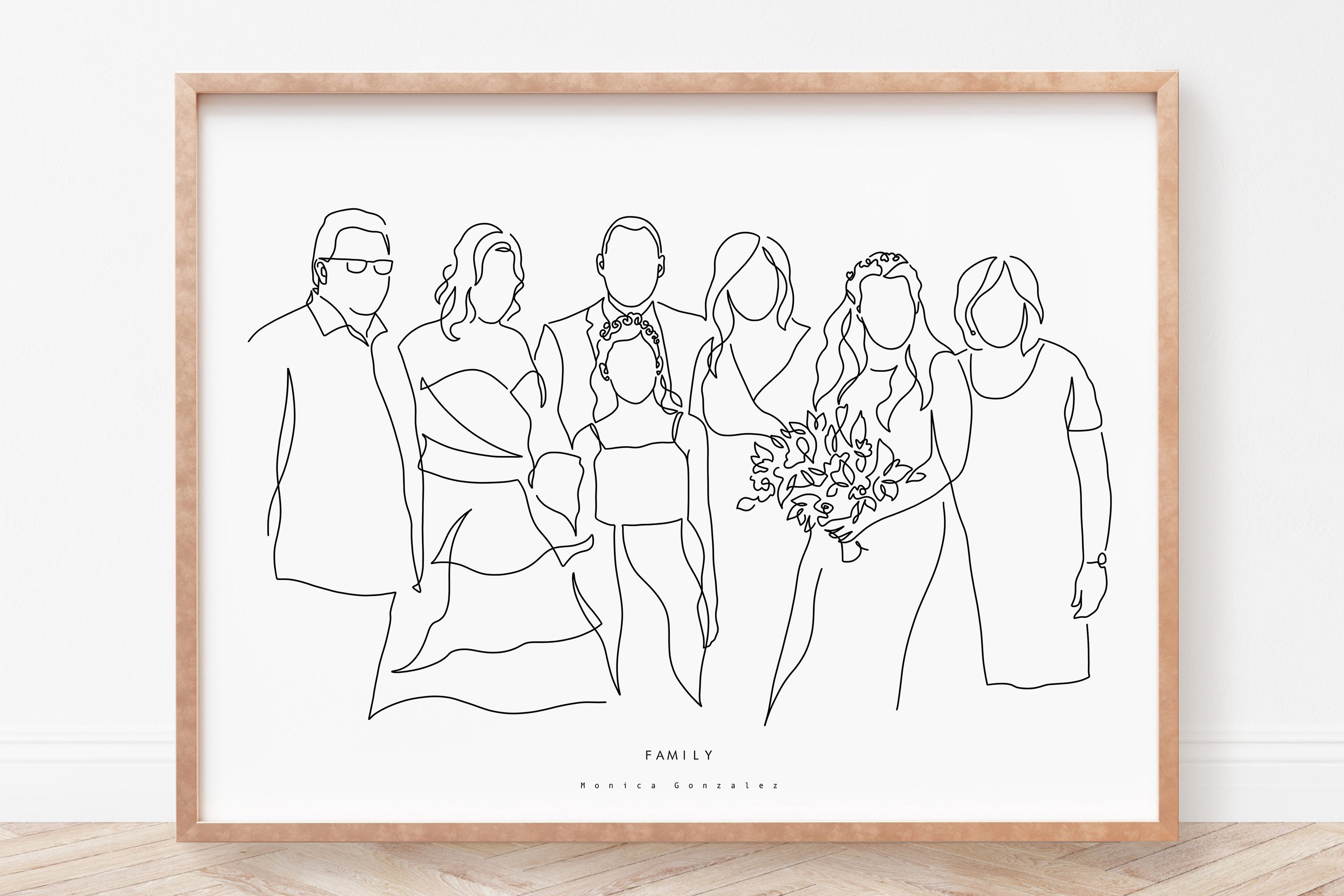 CUSTOM FACELESS PORTRAIT, Faceless Line Drawing, Personalized Line ...