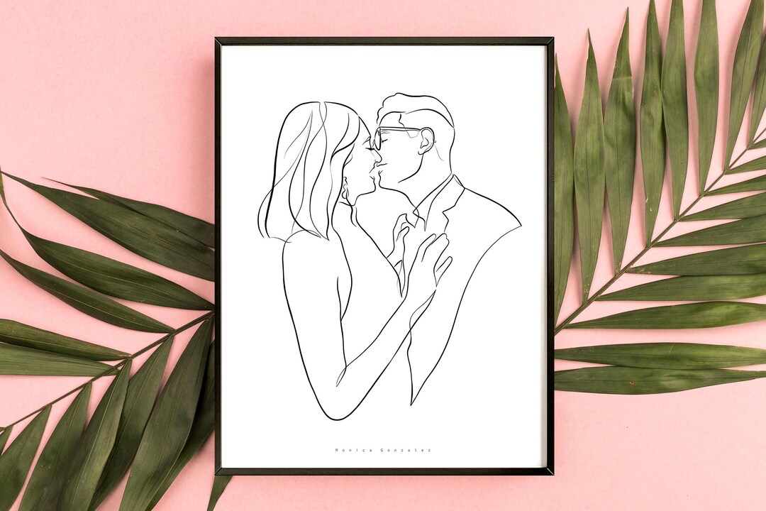 CUSTOM LINE ART, Portrait From Photo, Digital Art, Single Line Drawing ...