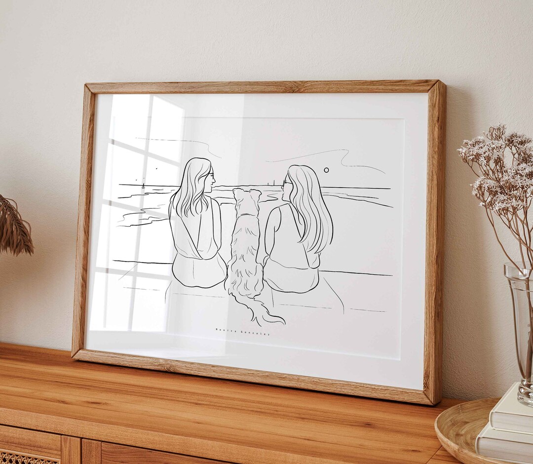 CUSTOM LINE DRAWING From Photo, Line Art Portrait, Custom Couple ...