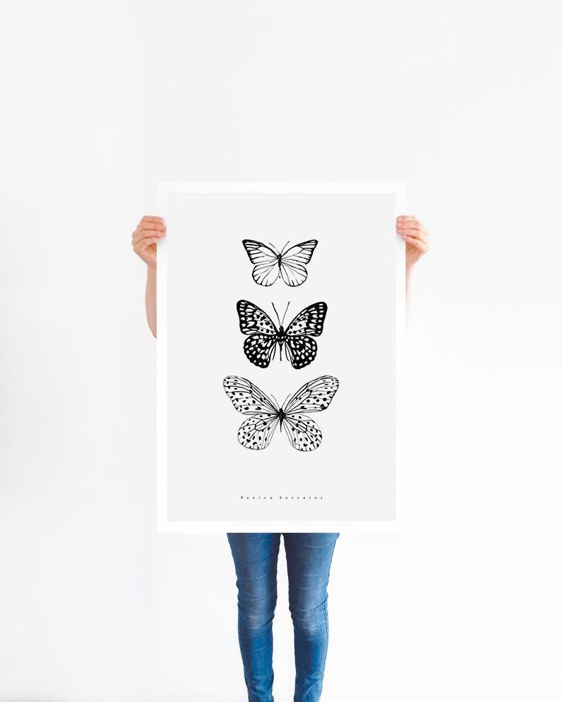 BUTTERFLY ART PRINT Monarch Printable Nature Study | Etsy