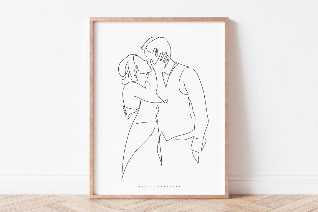 CUSTOM FACELESS LINE Portrait, Line Drawing From Photo, Faceless Line ...
