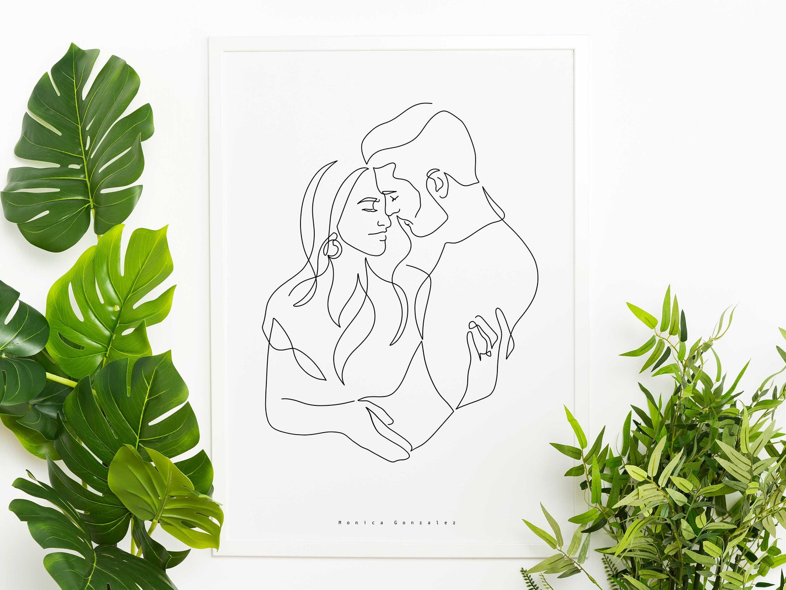 CUSTOM LINE PORTRAIT Line Art Illustration Personalized Line | Etsy