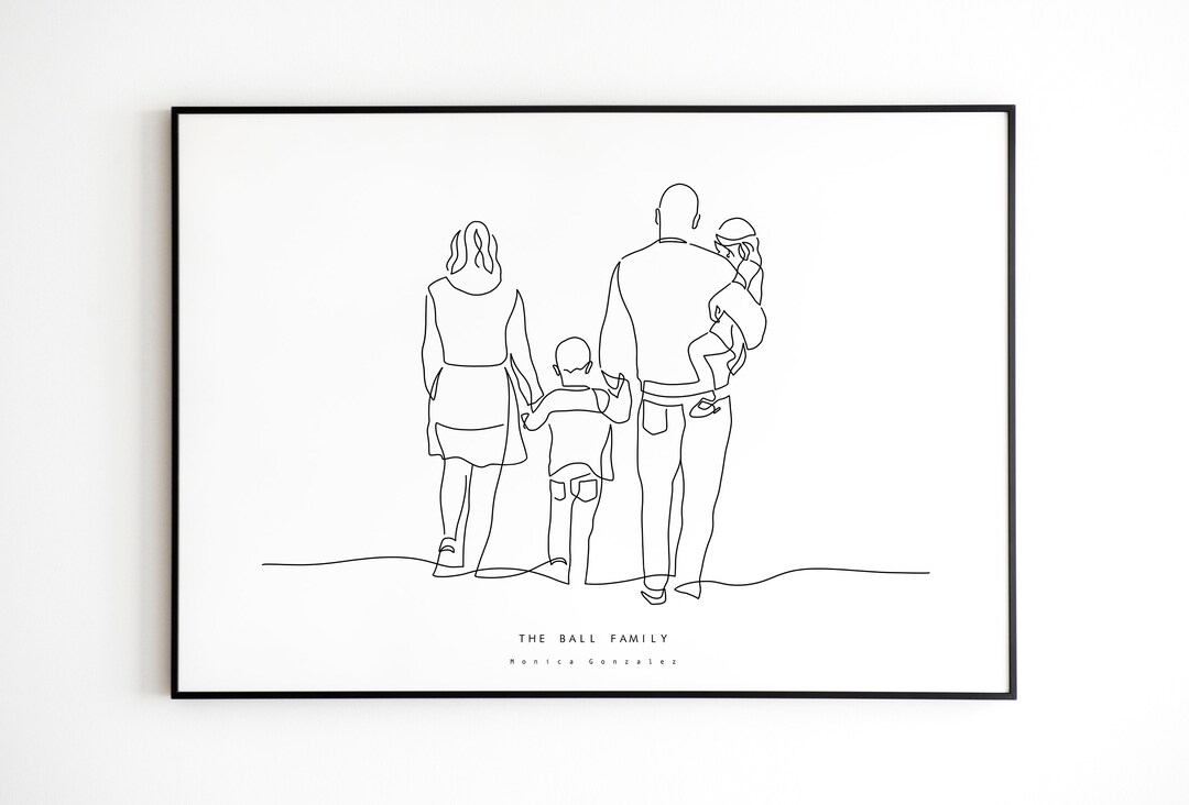 CUSTOM FAMILY PORTRAIT Illustration, Gift for Mom, Gift for Dad, Family ...