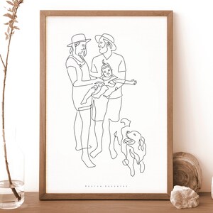 CUSTOM LINE PORTRAIT Line Art Illustration Personalized Line | Etsy