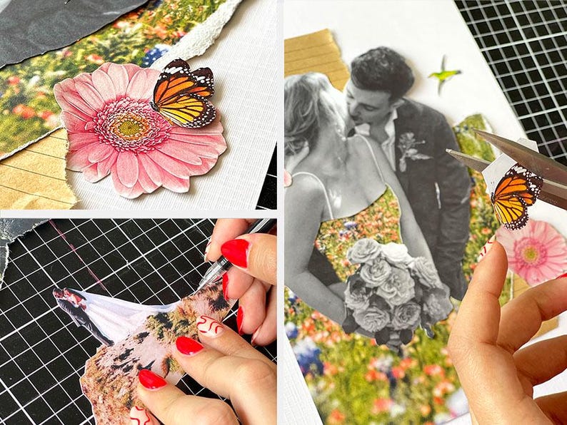 CUSTOM PORTRAIT COLLAGE, Paper Cut Portrait, Custom Couple Portrait ...