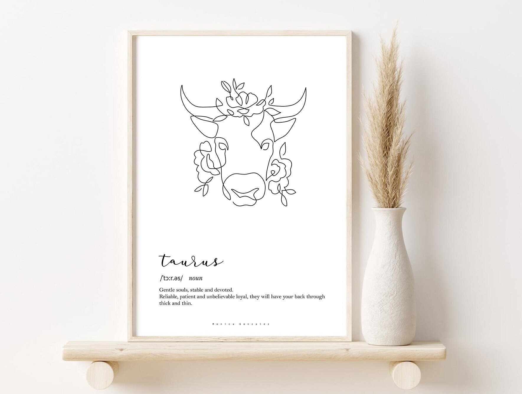 TAURUS ZODIAC PRINT Taurus Definition Zodiac Gifts Taurus | Etsy