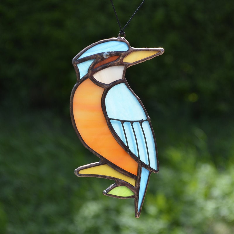 Kingfisher Stained Glass - Etsy
