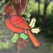 Red Cardinal Stained Glass Window Hangings Red Cardinal Glass Ornament ...