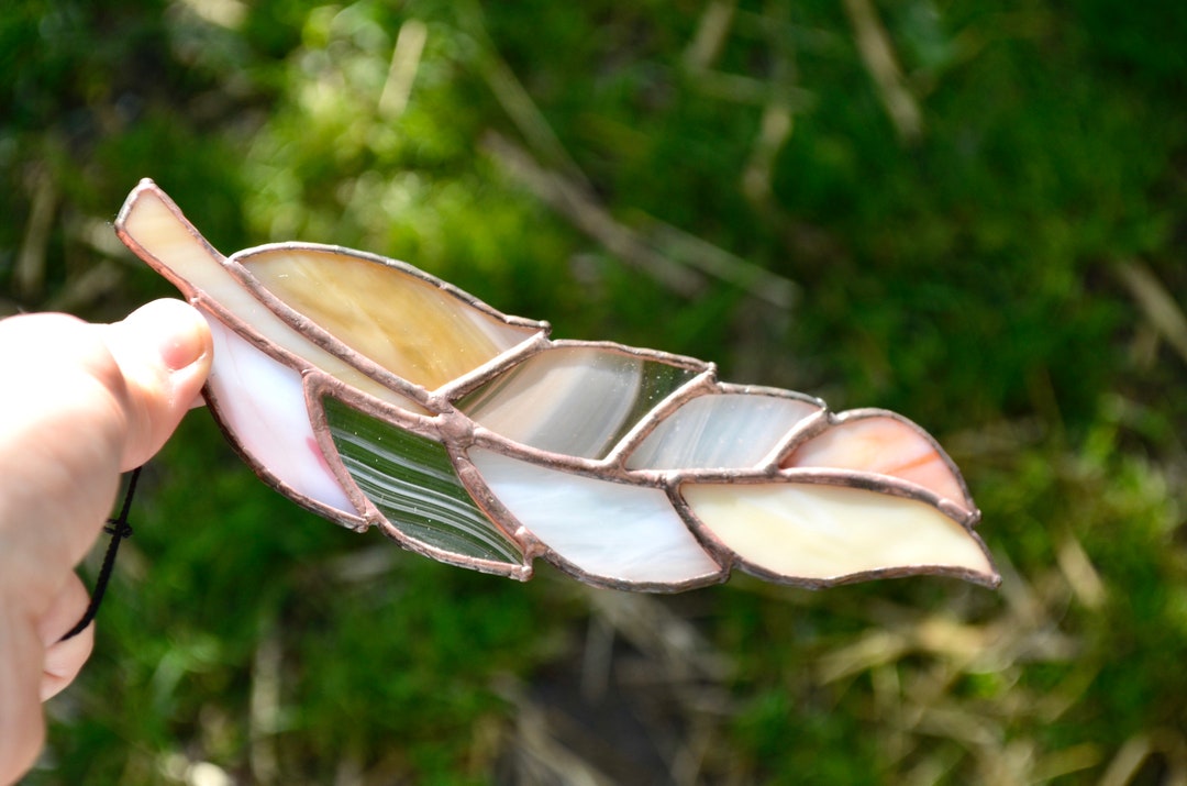 Stained Glass Feather Suncatcher Window Hangings Decor Easter Gift - Etsy
