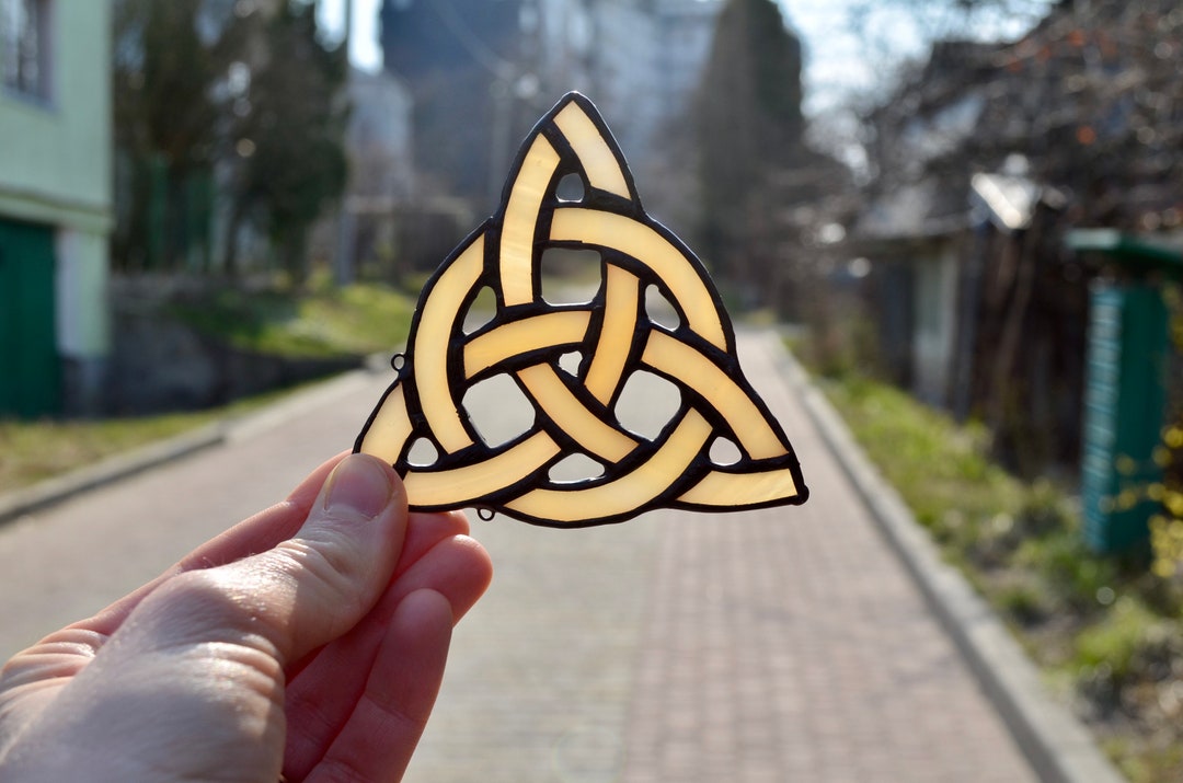 Stained Glass Celtic Knot Trinity Suncatcher Decoration Window ...
