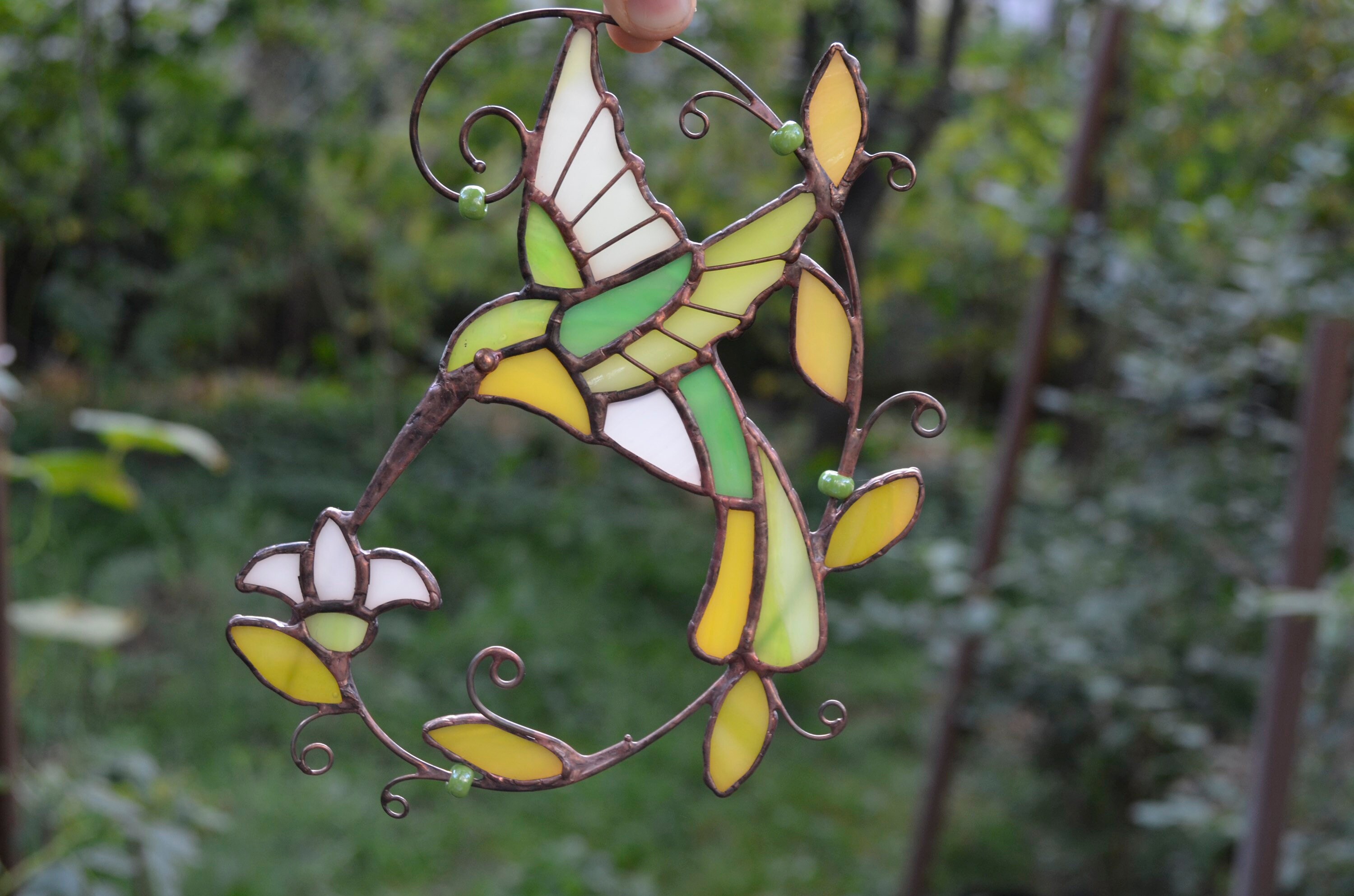 Hummingbird Stained Glass Window Hangings Bird Suncatcher - Etsy