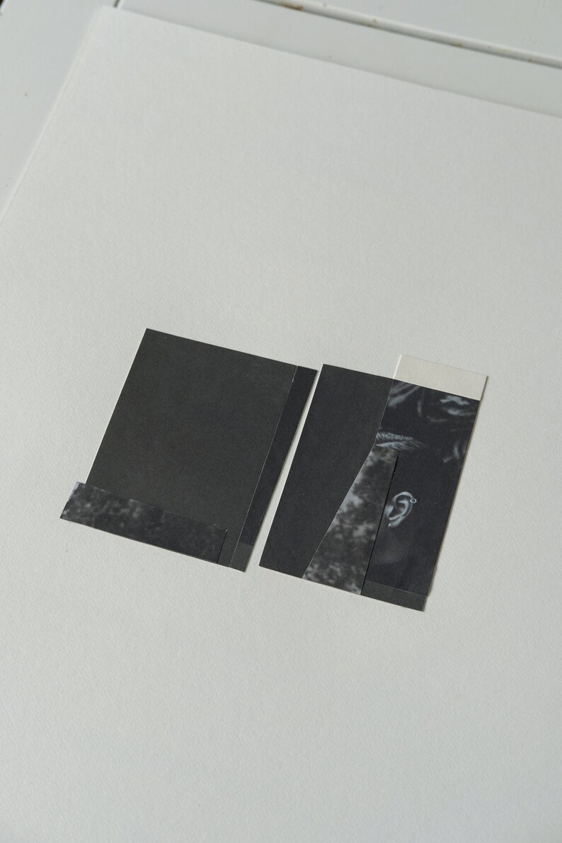 Minimalist Collage on Paper Original Analog Collage Paper - Etsy
