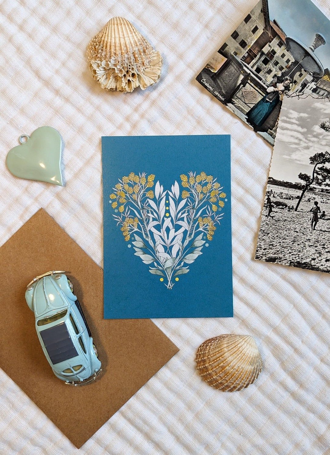 Mediterranean Garden Heart, Postcard / Wall Decoration Illustrated From ...
