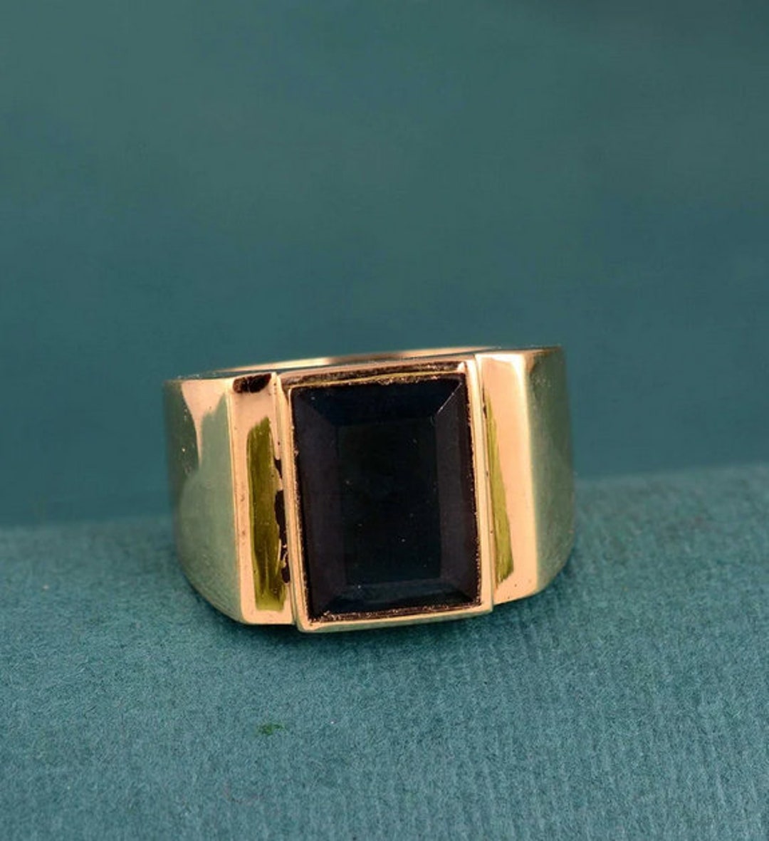 Black Onyx Signet Ring, Signet Ring for Men, Black Gem Stone Ring, Onyx ...