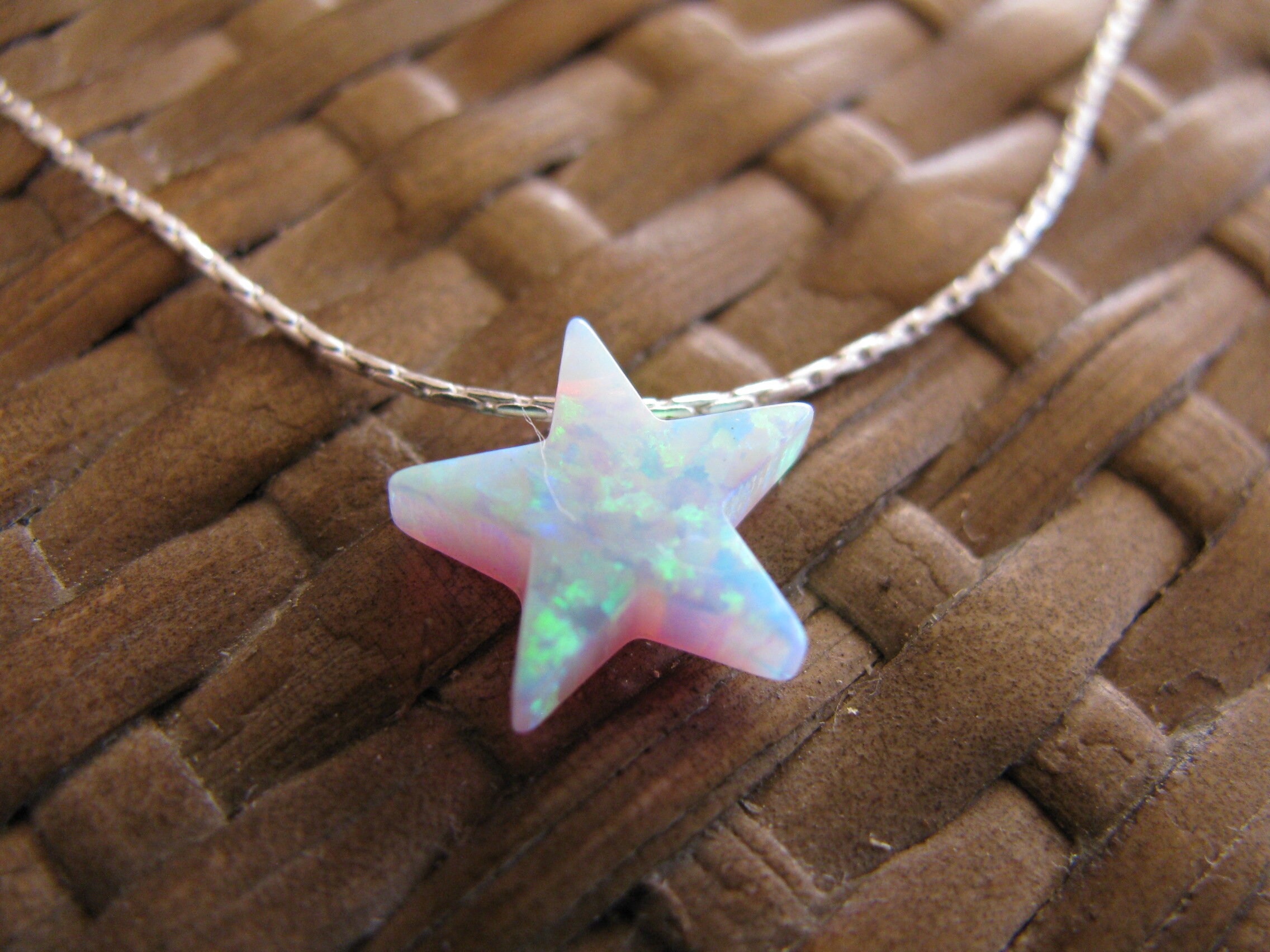Opal Necklace, Star Opal Necklace, Star Jewelry, Silver Star Necklace ...