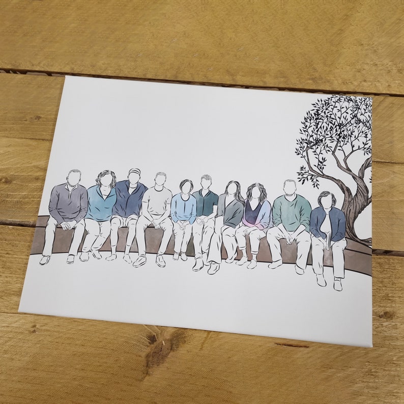 Watercolour Line People Portrait Pen and Ink Drawing - Etsy UK