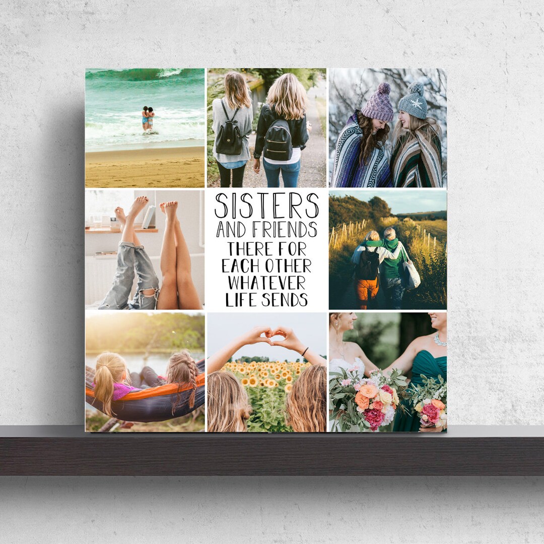 Collage for Sister Christmas Photo Tile Birthday Gift for - Etsy