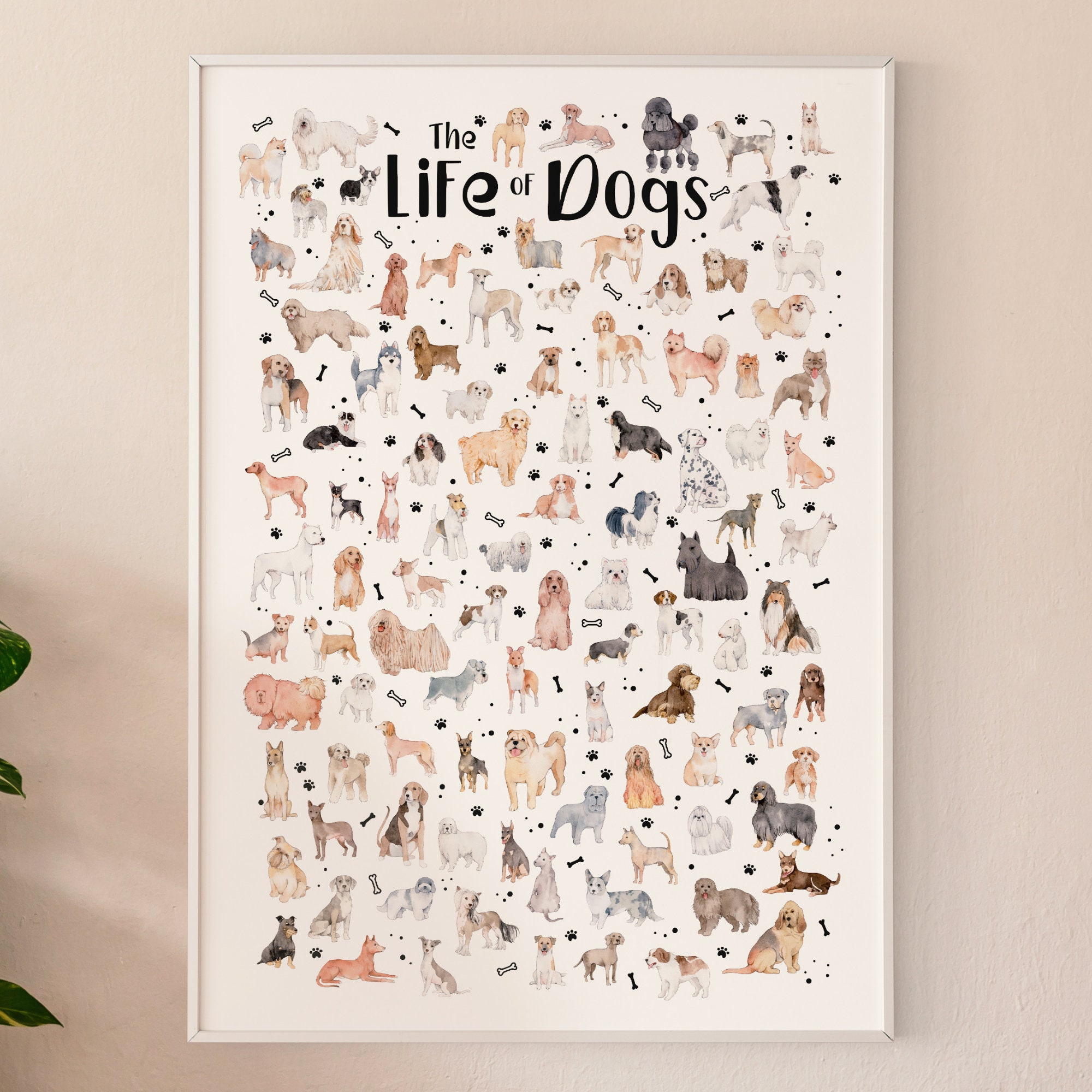 Dog Poster Office Poster Dog Breed Print Dog Print Gift - Etsy