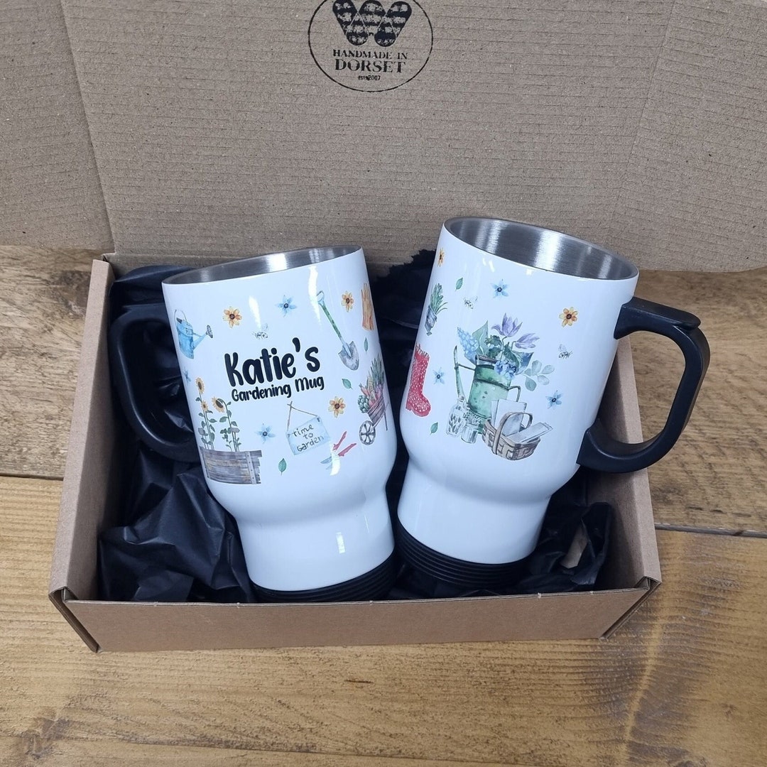 Personalised Allotment Travel Mug: Gardener Gift, Grandad Mug, Grandma ...