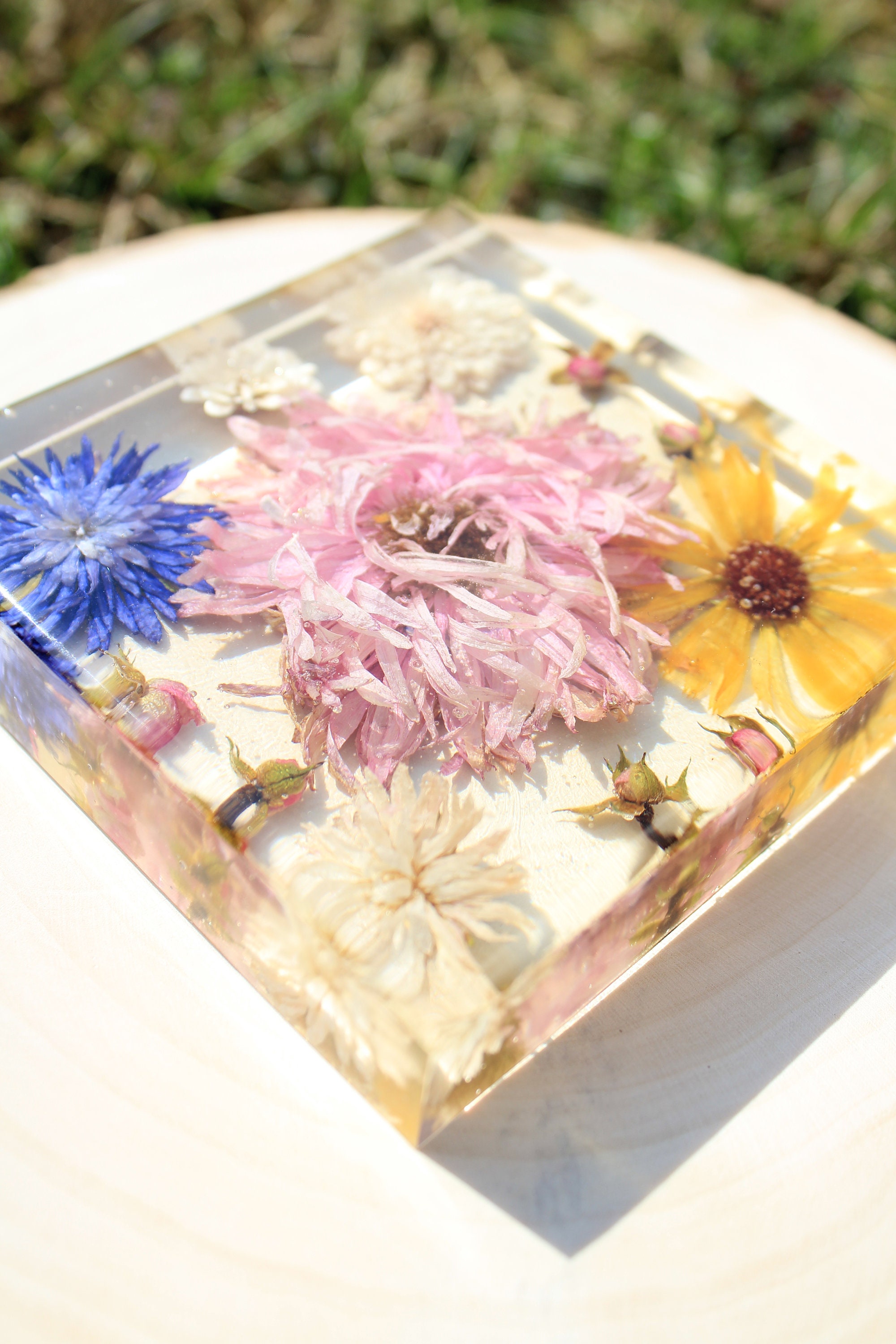 Real Preserved Flowers in Resin, Rose, Asters, Calendula in Resin ...