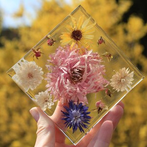 Real Preserved Flowers in Resin, Rose, Asters, Calendula in Resin ...