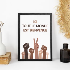 Ici Tout Le Monde Est Le Bienvenu Poster,all Are Welcome Here Print ...