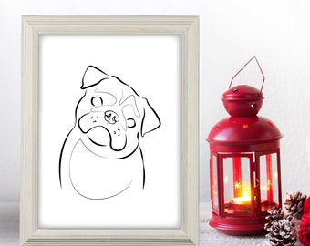 One Line Pug Drawing - Etsy