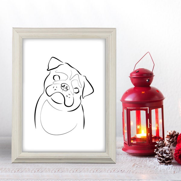 Pug Drawing - Etsy