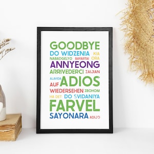 Goodbye in Different Languages,goodbye Printable Poster,nursery Wall ...