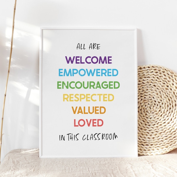All Are Welcome Here Poster - Etsy