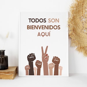 Todos Son Bienvenidos Aqui Poster,all Are Welcome Spanish Print ...