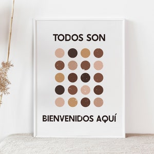 Todos Son Bienvenidos Aqui Poster,all Are Welcome Print,spanish ...
