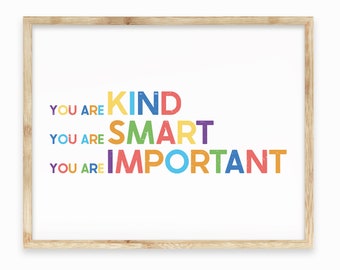 Kind Smart Important | Etsy
