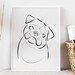 Pug Gift Dog Art,pug Art Print,pug Portrait,one Line Pet,pug Gift Ideas ...