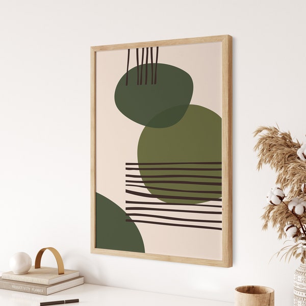 Abstract Art Prints Olive Green - Etsy