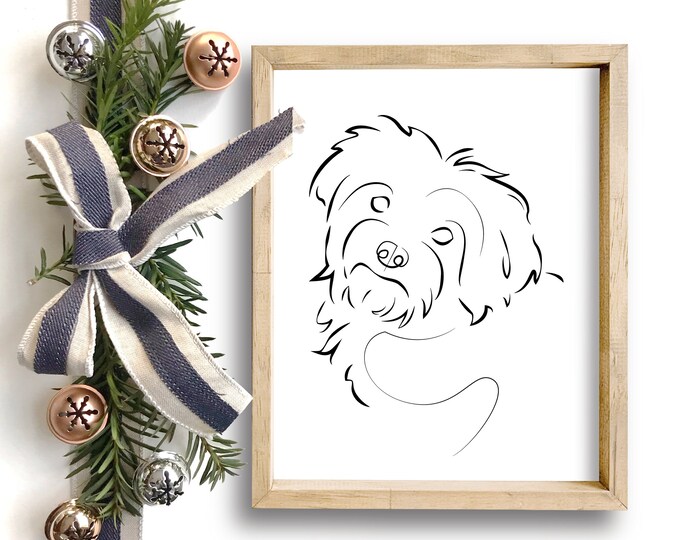 Maltese Terrier Doodle Drawing Print. Minimalist Dog One Line Art ...
