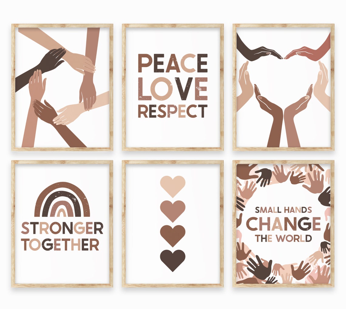 Equality Set of 6 Printsequality Poster Bundlehuman Equality - Etsy