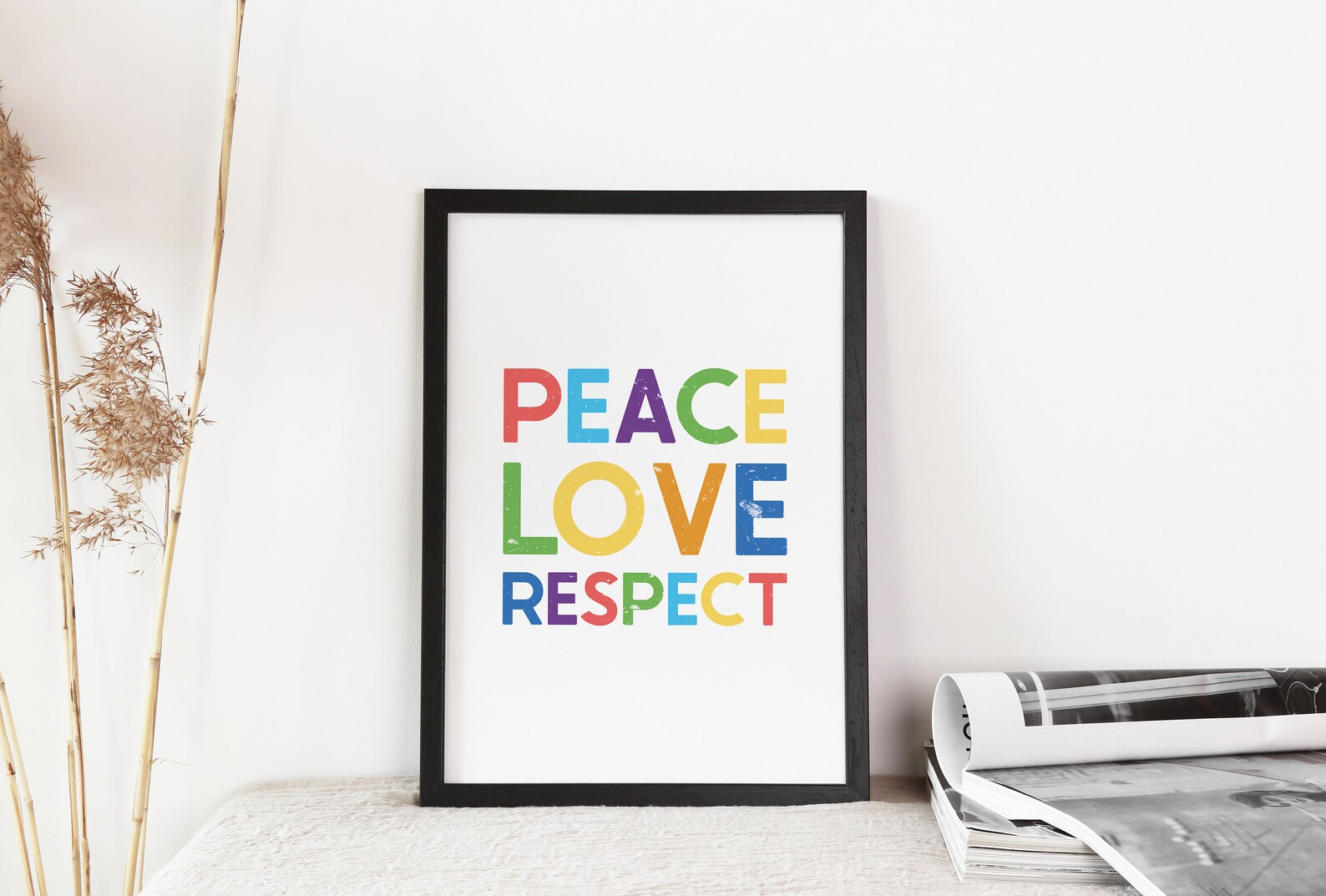 Peace Love Respect Rainbow Classroom Posterplayroom Colorful - Etsy