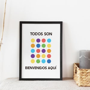 Todos Son Bienvenidos Aqui Poster,all Are Welcome Print,spanish ...