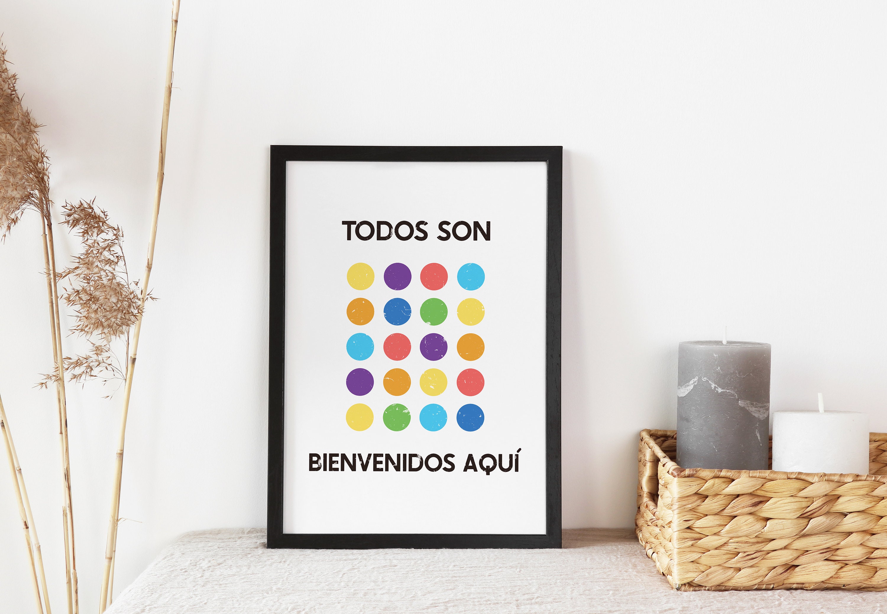Todos Son Bienvenidos Aqui Poster,all Are Welcome Print,spanish ...