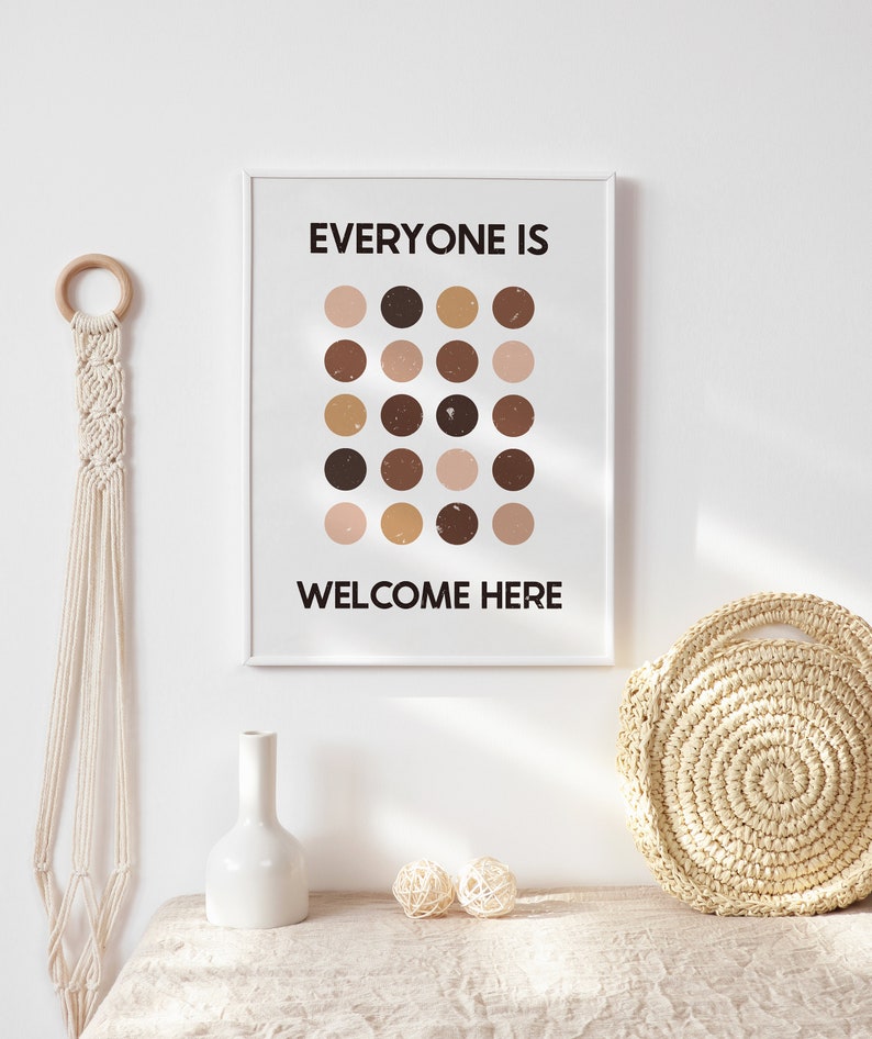 All Are Welcome Here Posterskin Tones Printhuman Equality - Etsy