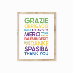 Thank You in Different Languages,thank You Printable Poster,nursery ...